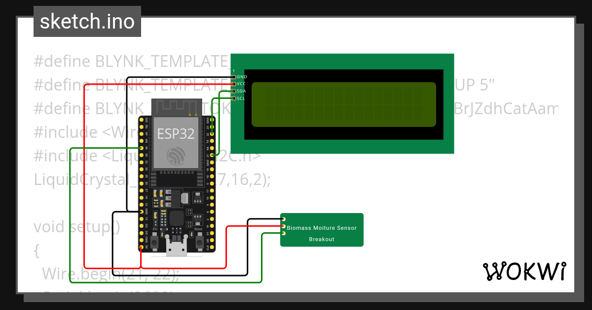 Biomass Moiture Sensor % G5 Copy - Wokwi ESP32, STM32, Arduino Simulator