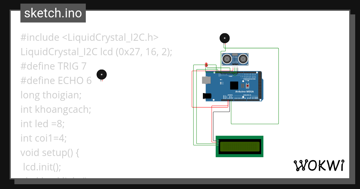 dk khoang cach - Wokwi ESP32, STM32, Arduino Simulator