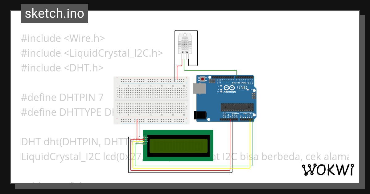 TUGAS 1 SENSOR DHT22 - Wokwi ESP32, STM32, Arduino Simulator