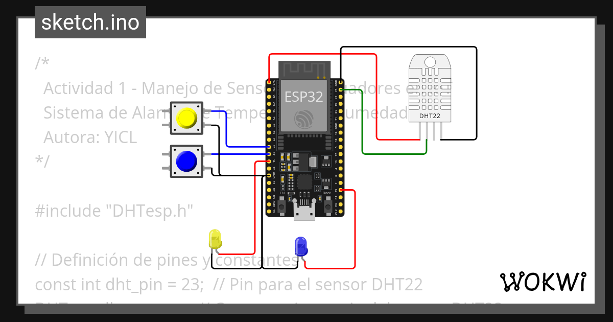 Actividad 1 YICL - Wokwi ESP32, STM32, Arduino Simulator