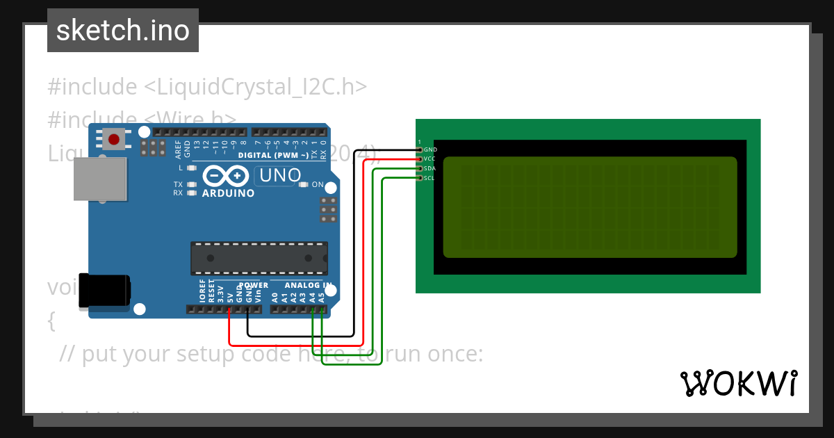 Running Text 20*4 - Wokwi ESP32, STM32, Arduino Simulator