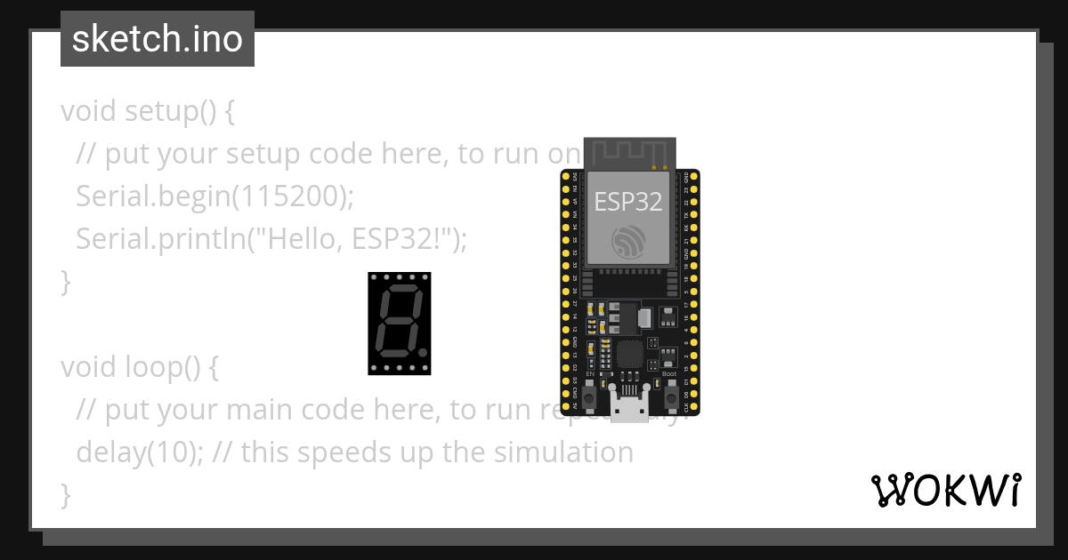 Actividad2. display 7 Segmentos - Wokwi ESP32, STM32, Arduino Simulator Actividad2. display 7 Segmentos - Wokwi ESP32, STM32, Arduino Simulator