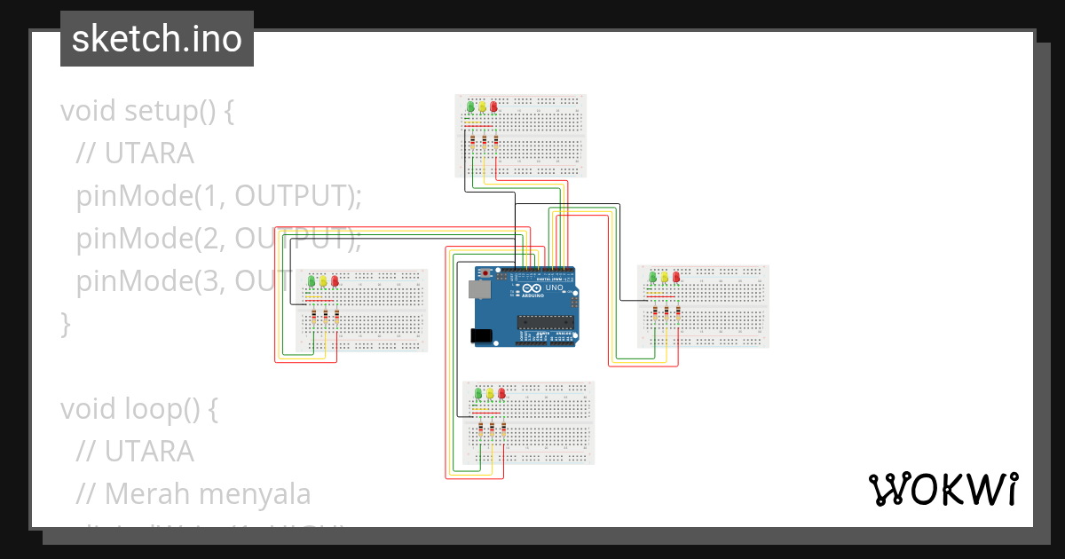 Traffic Light 1 - Wokwi ESP32, STM32, Arduino Simulator