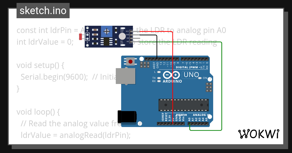 LDR - Wokwi ESP32, STM32, Arduino Simulator