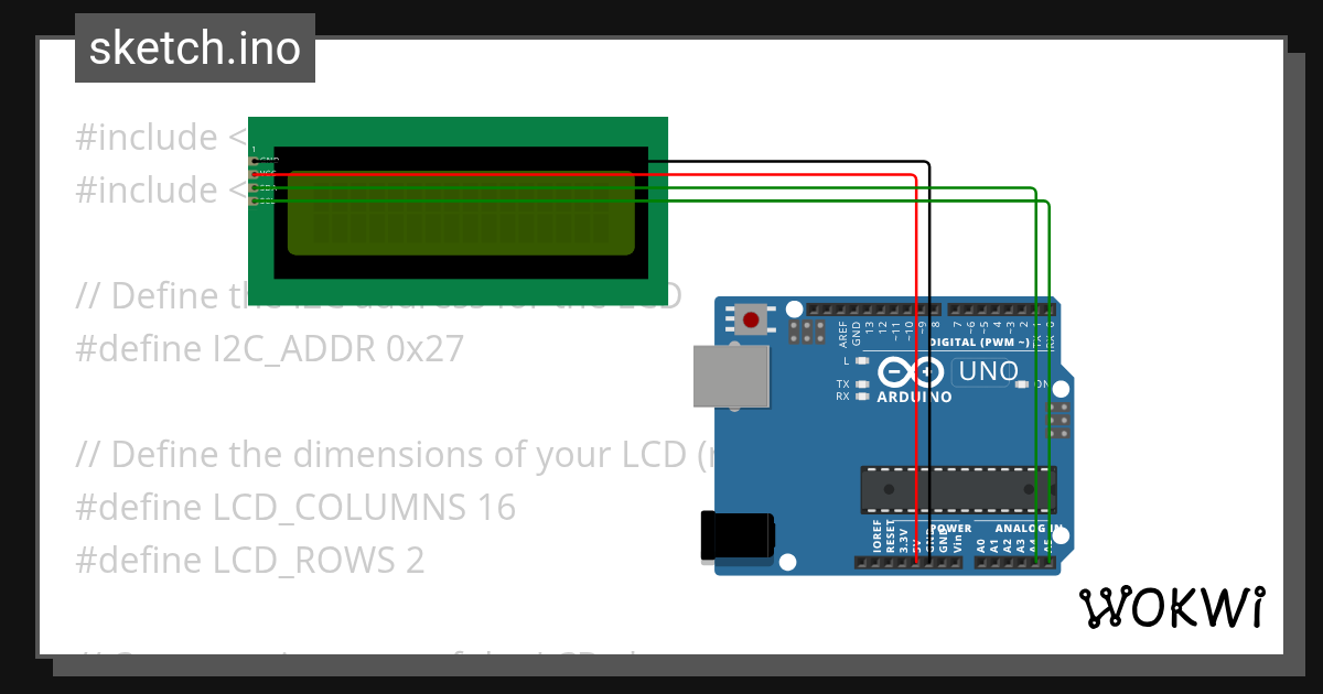 234lcd i2c - Wokwi ESP32, STM32, Arduino Simulator
