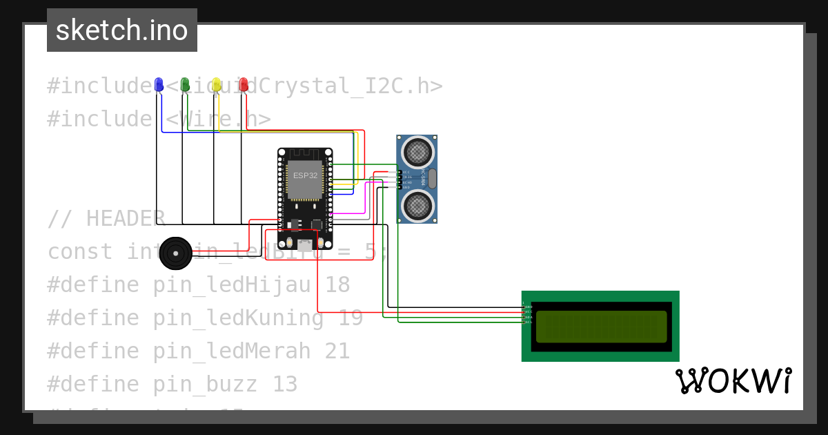 Sensor Parkir Wokwi Esp32 Stm32 Arduino Simulator