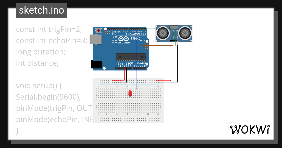 Ultrasonic Copy - Wokwi ESP32, STM32, Arduino Simulator