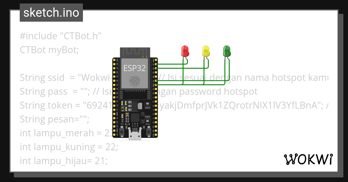 lampu tele - Wokwi ESP32, STM32, Arduino Simulator