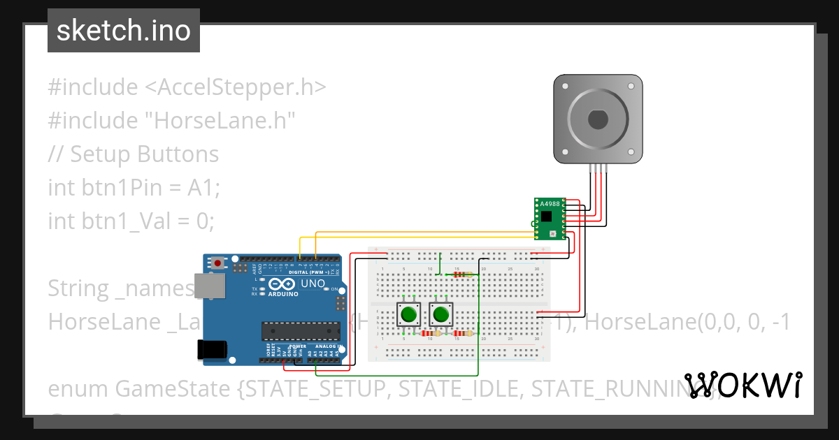 Horse Stepper Implementation v3 - Wokwi ESP32, STM32, Arduino Simulator