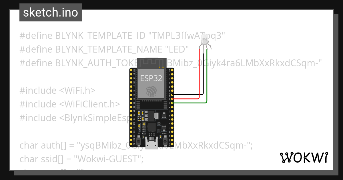 led blynk - Wokwi ESP32, STM32, Arduino Simulator