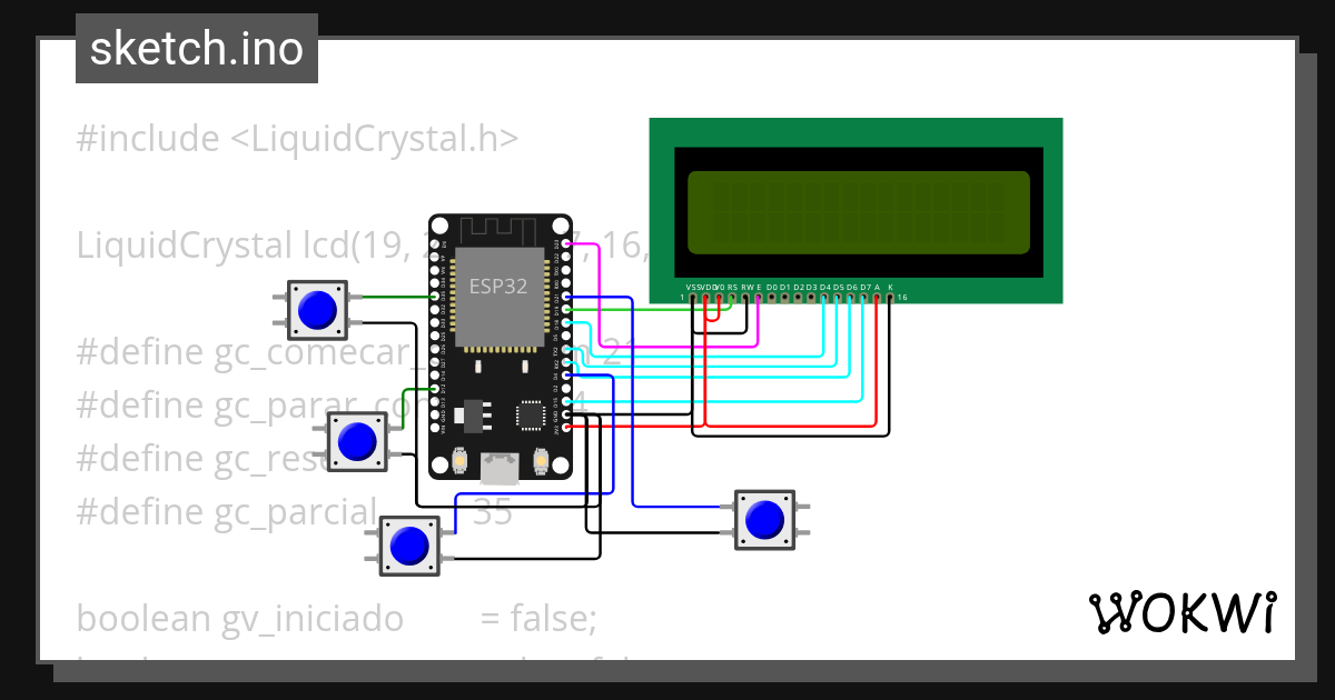 cronometro - Wokwi ESP32, STM32, Arduino Simulator