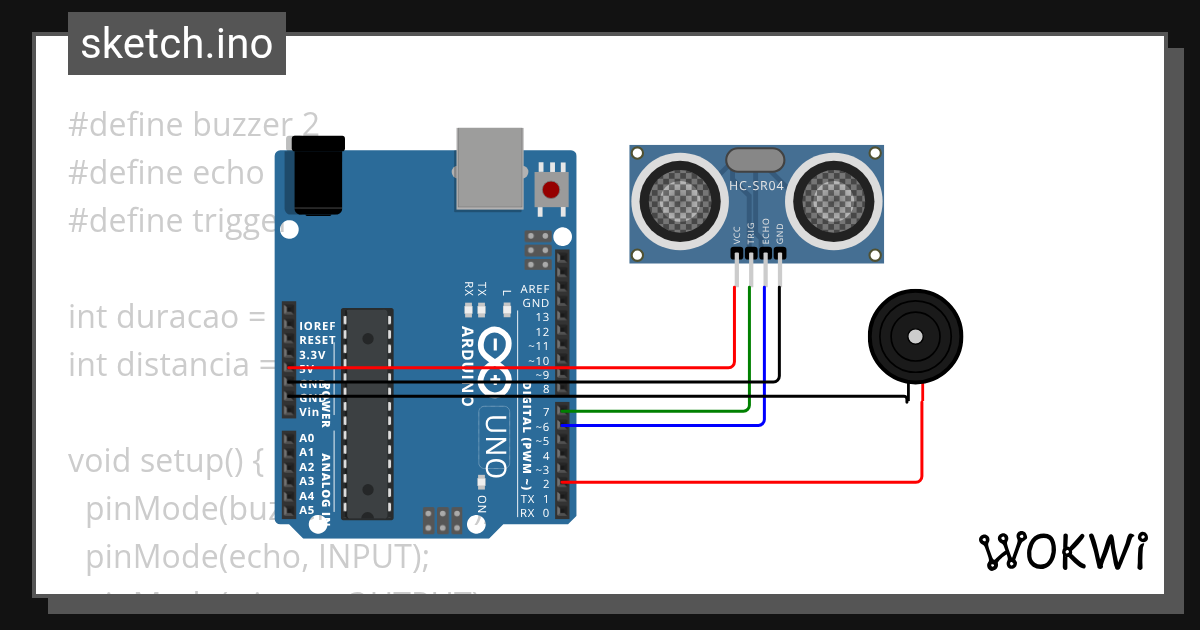 Sensor E Buzzer Wokwi Esp32 Stm32 Arduino Simulator