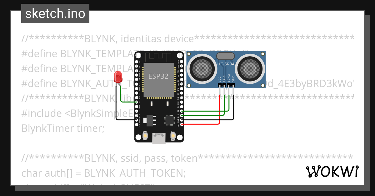 Ultrasonic Send To Blynk Copy 3 Tes Copy Wokwi Esp32 Stm32 Arduino Simulator
