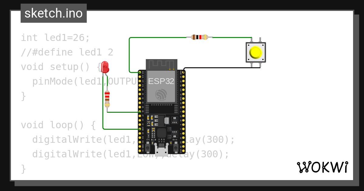 ไฟกระพริบ Copy Wokwi Esp32 Stm32 Arduino Simulator