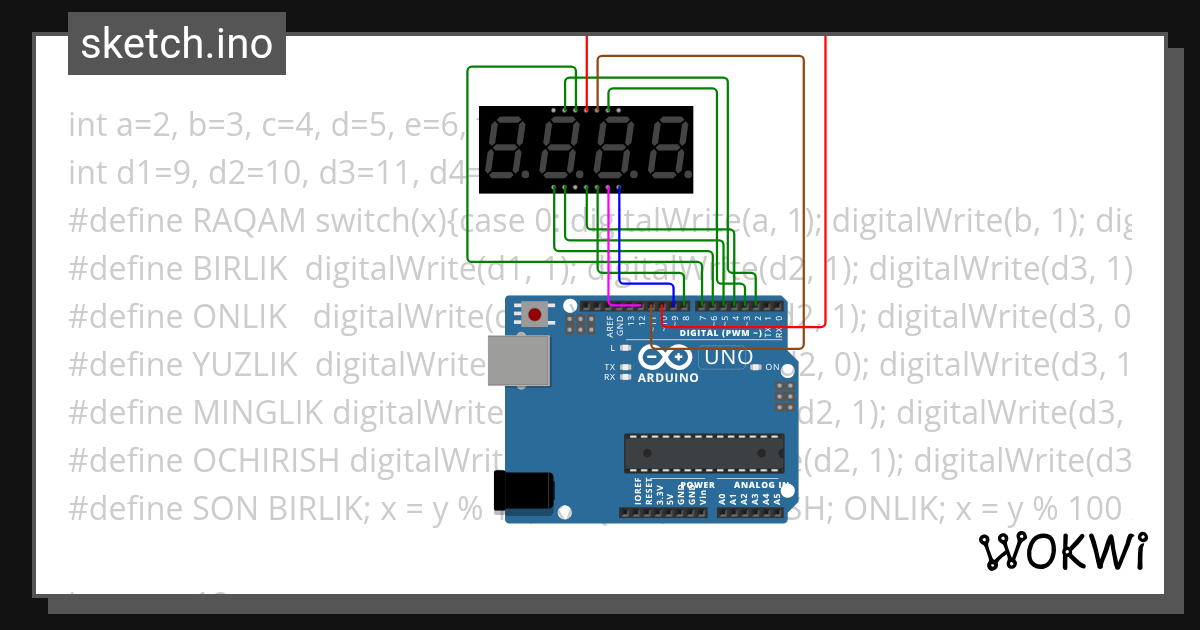 7 segmant 0-9mg - Wokwi ESP32, STM32, Arduino Simulator