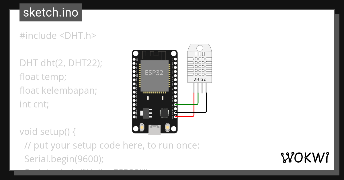 DHT sensor Steven - Wokwi ESP32, STM32, Arduino Simulator