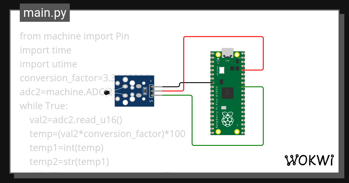 temperature sensor - Wokwi ESP32, STM32, Arduino Simulator