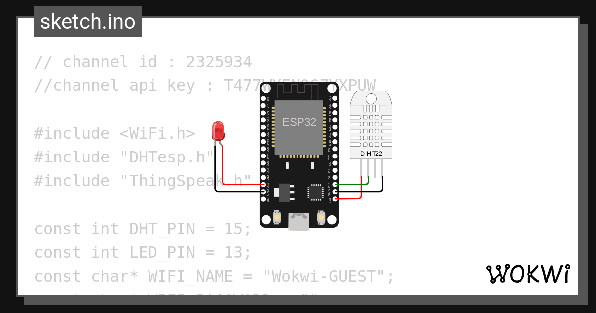 Esp32 Dht22 Thingspeak Copy Wokwi Esp32 Stm32 Arduino Simulator