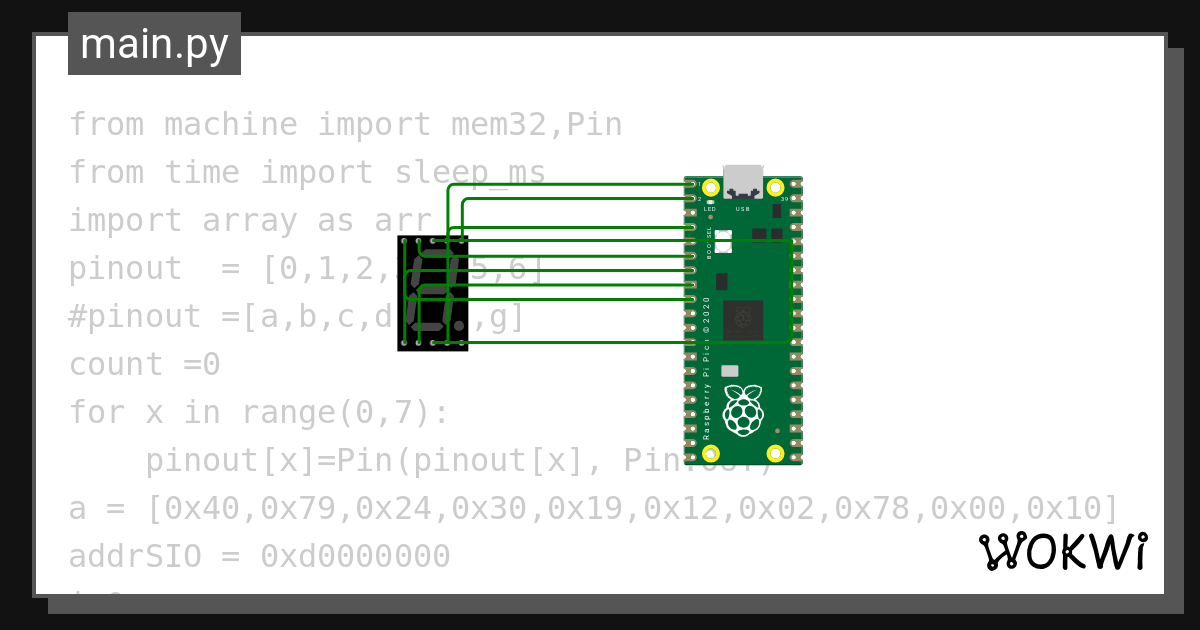 Dhanush7th Segment Wokwi Esp32 Stm32 Arduino Simulator