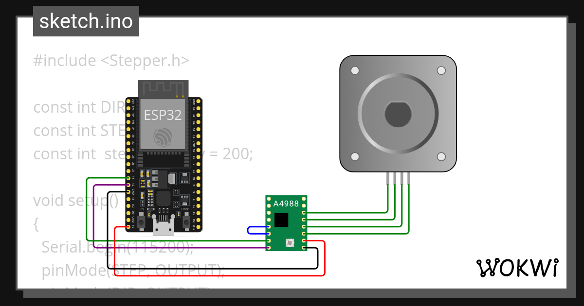 Stepper Motor Wokwi Esp32 Stm32 Arduino Simulator 4741