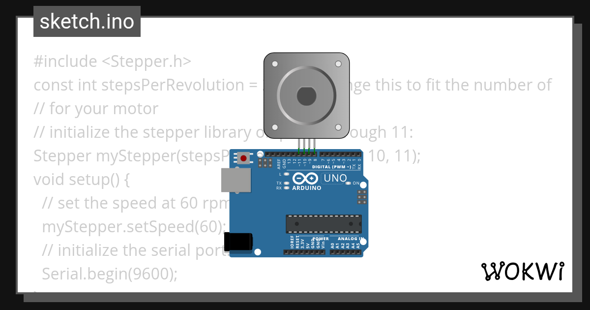 STEPPER - Wokwi ESP32, STM32, Arduino Simulator