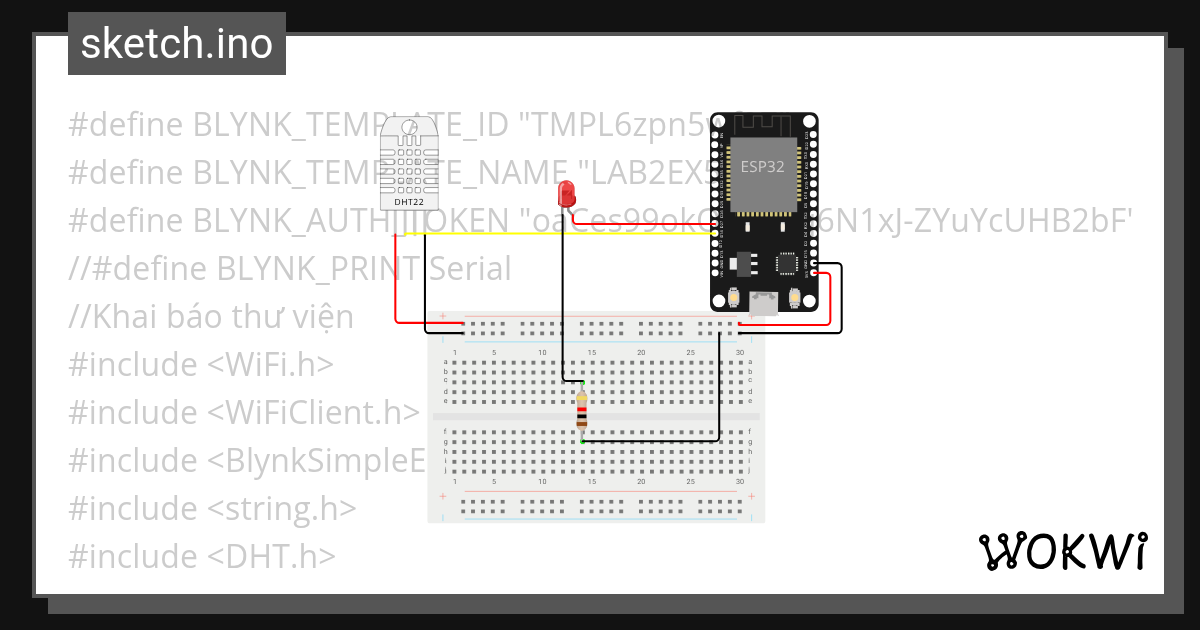 ESP32 Blynk LAB2EX5 - Wokwi ESP32, STM32, Arduino Simulator