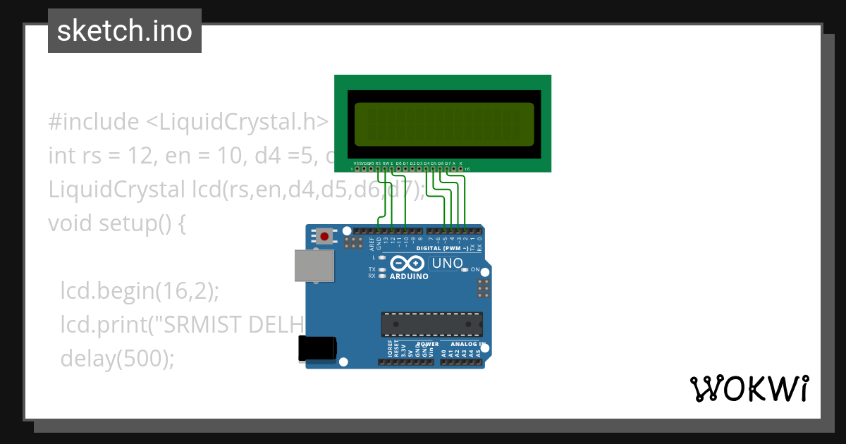 scroll lcd - Wokwi ESP32, STM32, Arduino Simulator