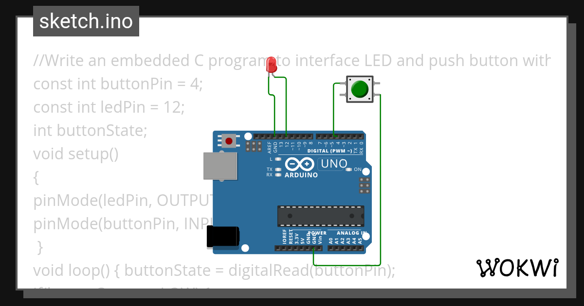 button led - Wokwi ESP32, STM32, Arduino Simulator