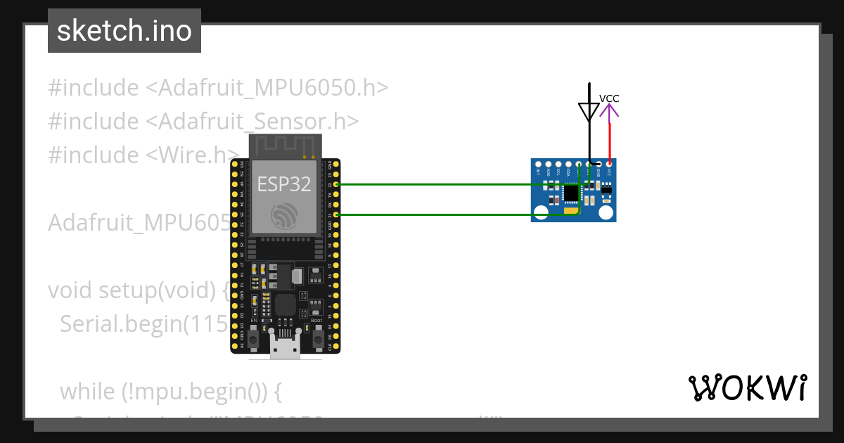Teste Acelerometro Wokwi Esp32 Stm32 Arduino Simulator 