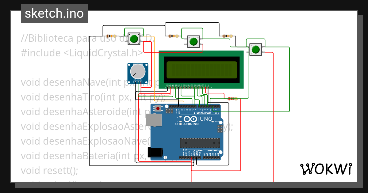 Jogo_da_Nave - Wokwi ESP32, STM32, Arduino Simulator