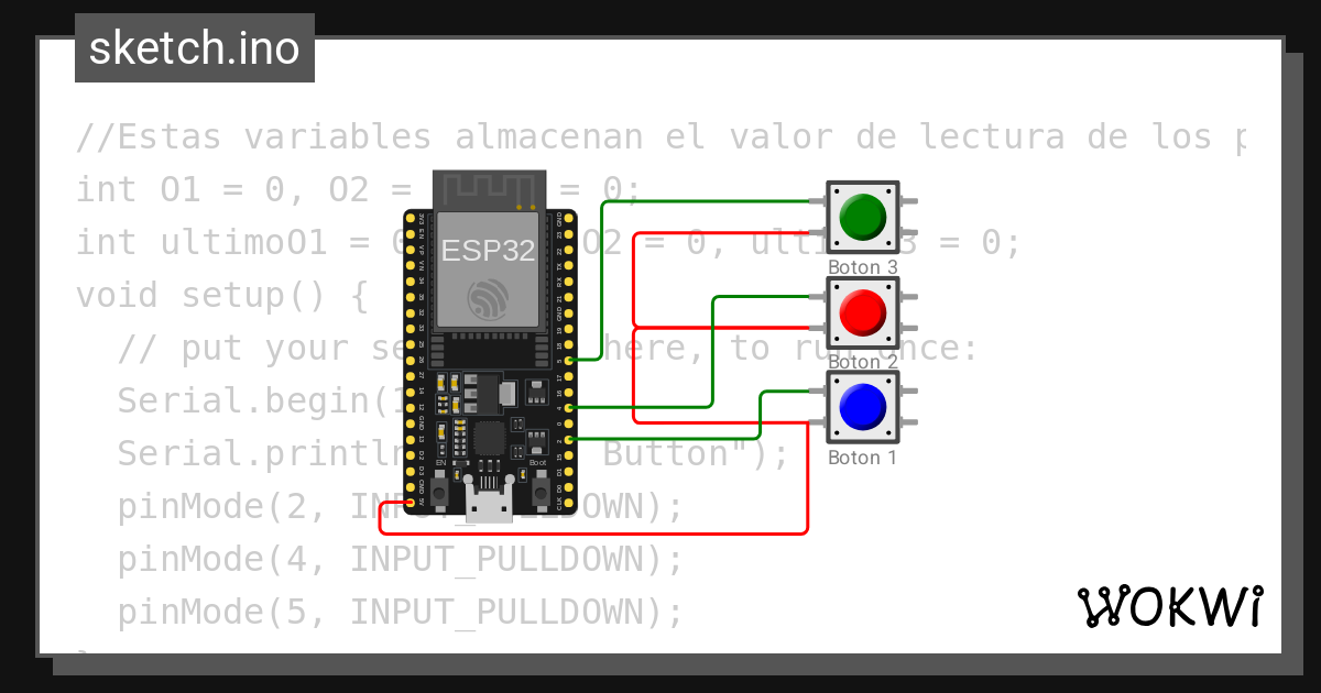 3 Push Button Wokwi Esp32 Stm32 Arduino Simulator 9269