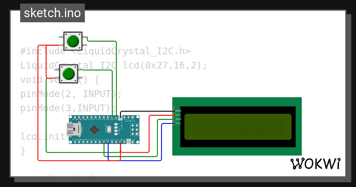 Lcd 16x2 I2c Ke2 Wokwi Esp32 Stm32 Arduino Simulator 8718