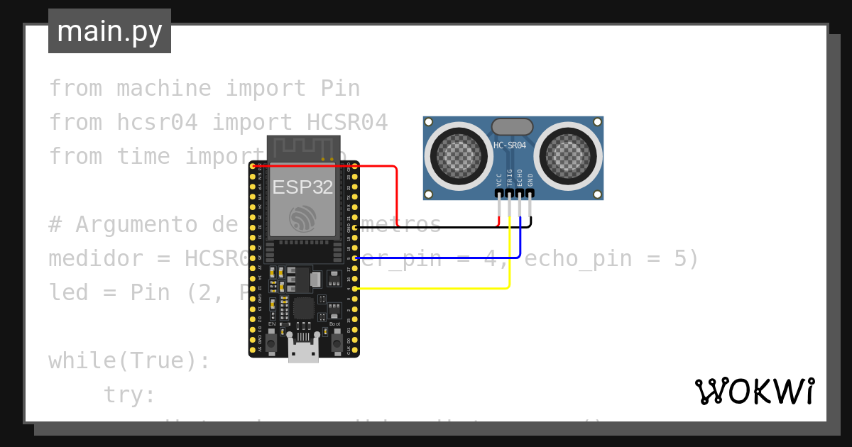 Sensor De Distancia Wokwi Esp32 Stm32 Arduino Simulator