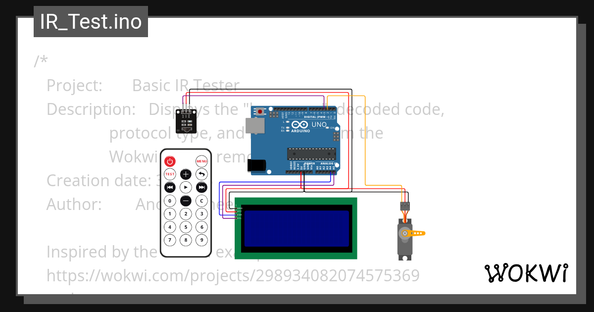 Irtestservo Wokwi Esp32 Stm32 Arduino Simulator