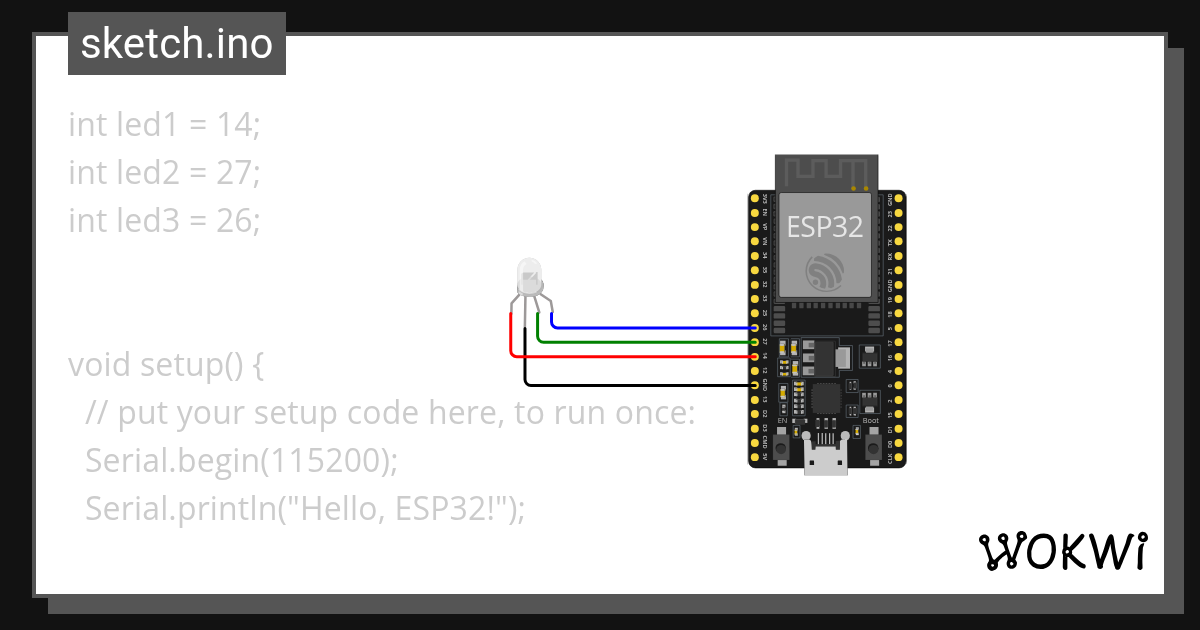 led blink - Wokwi ESP32, STM32, Arduino Simulator