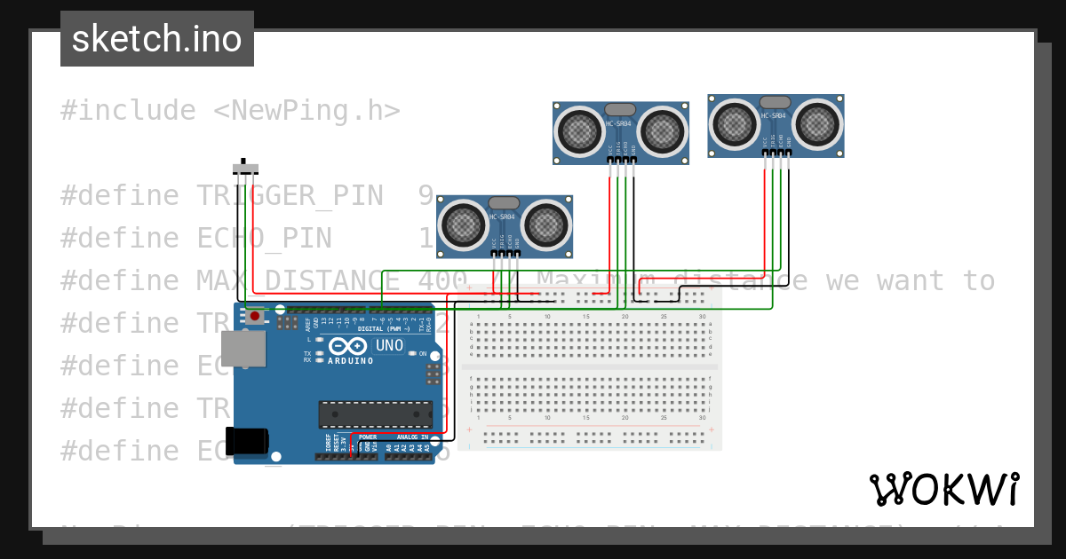 Newping Multiple Sensors Wokwi Esp32 Stm32 Arduino Simulator 1949