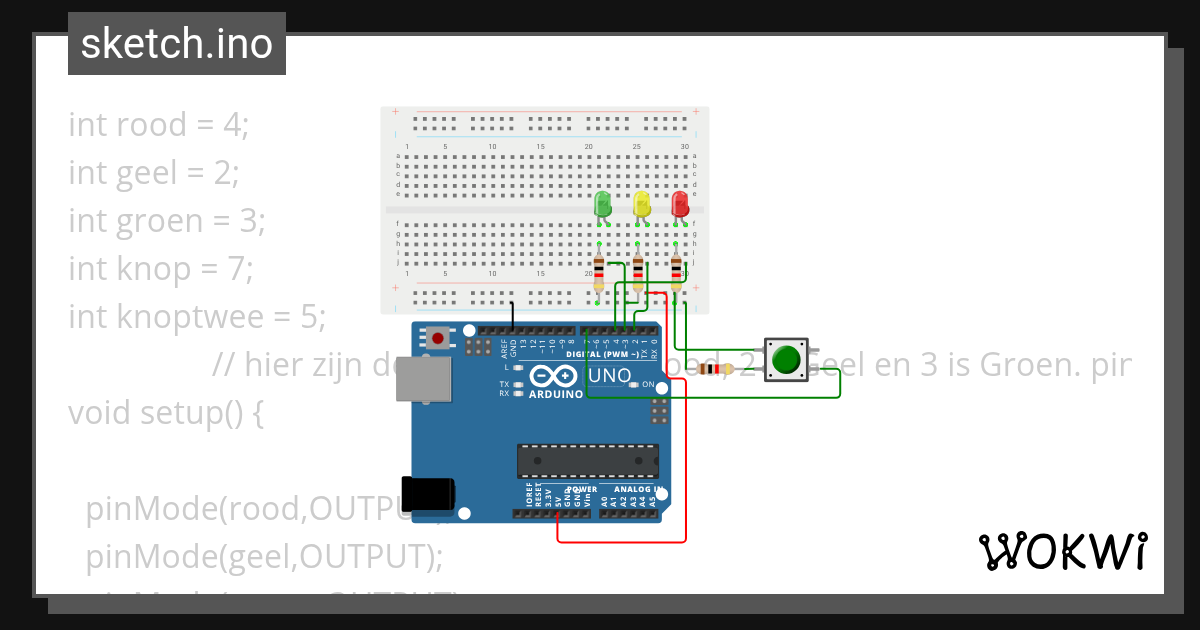 kruispunt met info dinges - Wokwi ESP32, STM32, Arduino Simulator