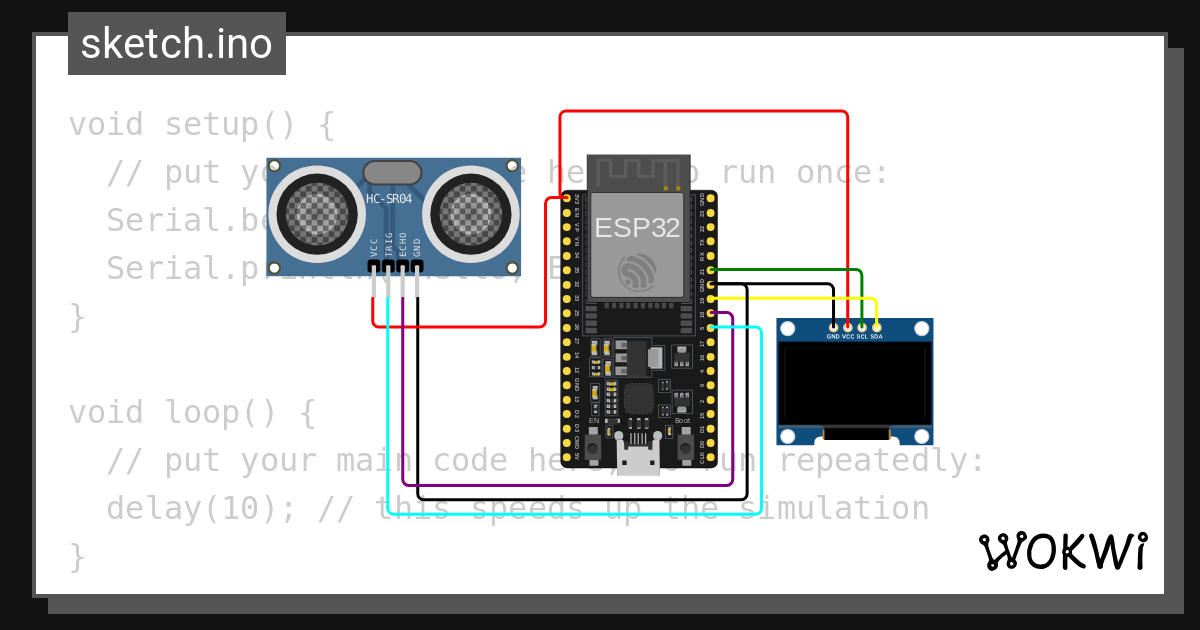 Display Distance Hcsr04 On Oled Display Wokwi Esp32 Stm32 Arduino