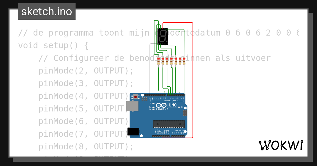 7segment Wokwi Esp32 Stm32 Arduino Simulator 2062