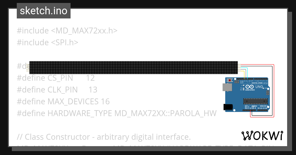 Matrix_128x8_switch_case - Wokwi ESP32, STM32, Arduino Simulator