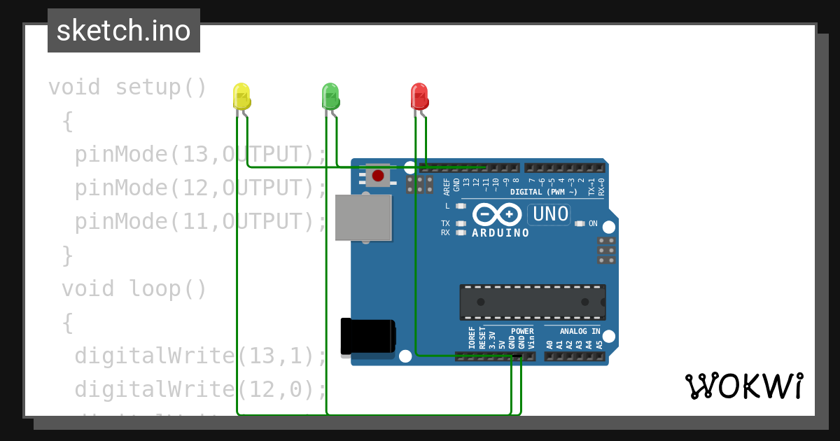 Traffic Signals Wokwi Esp32 Stm32 Arduino Simulator 9489