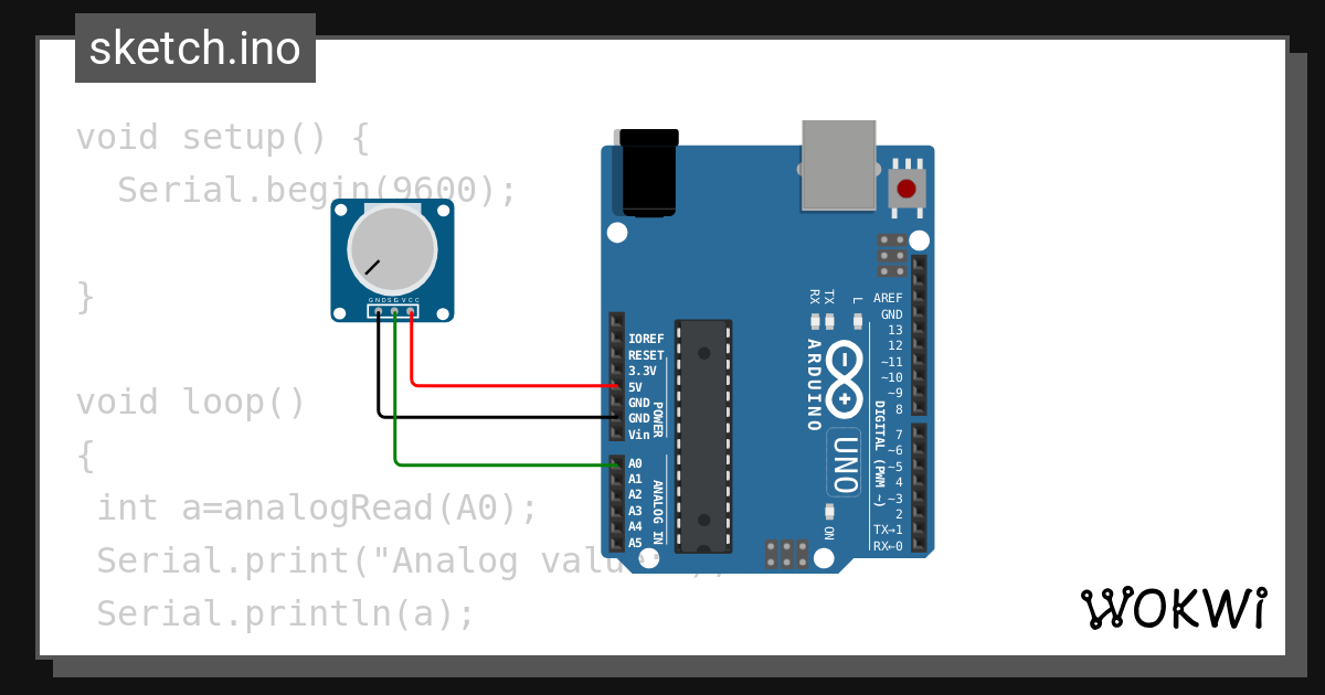 Analog Potentiometer Wokwi Esp32 Stm32 Arduino Simulator 