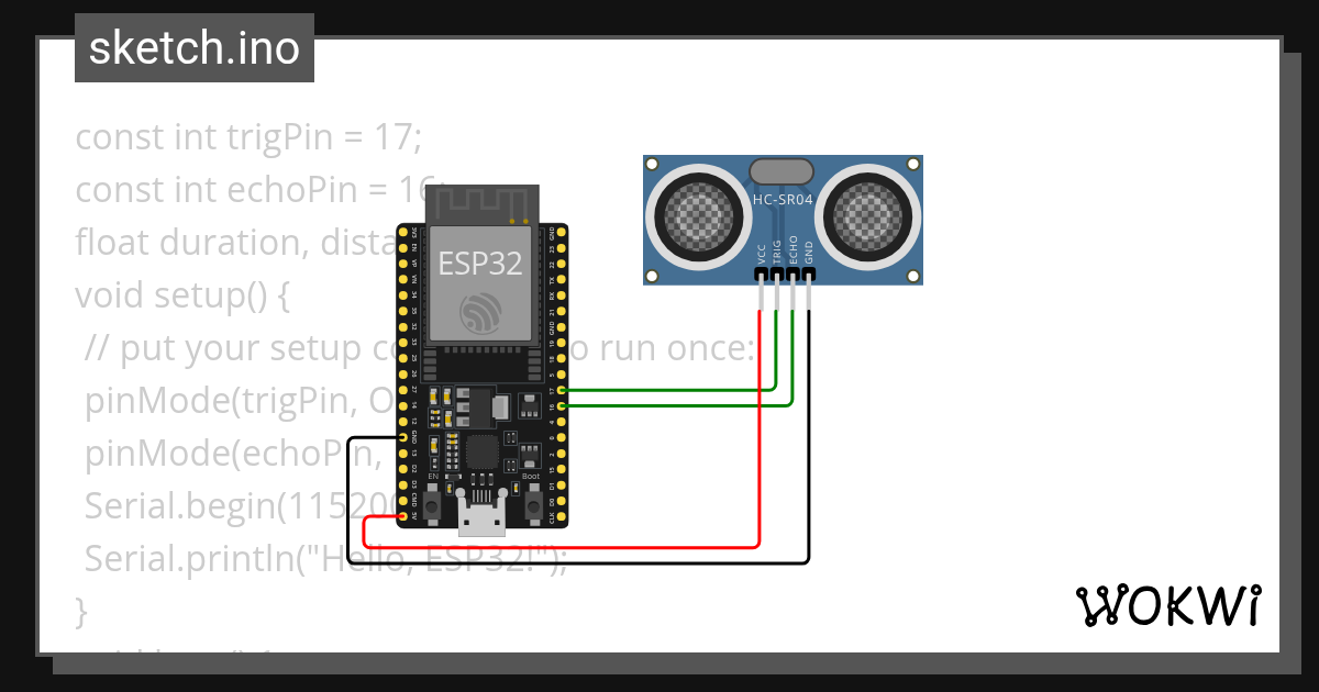 Esp32 Sensor Jarak Wokwi Esp32 Stm32 Arduino Simulator 4562
