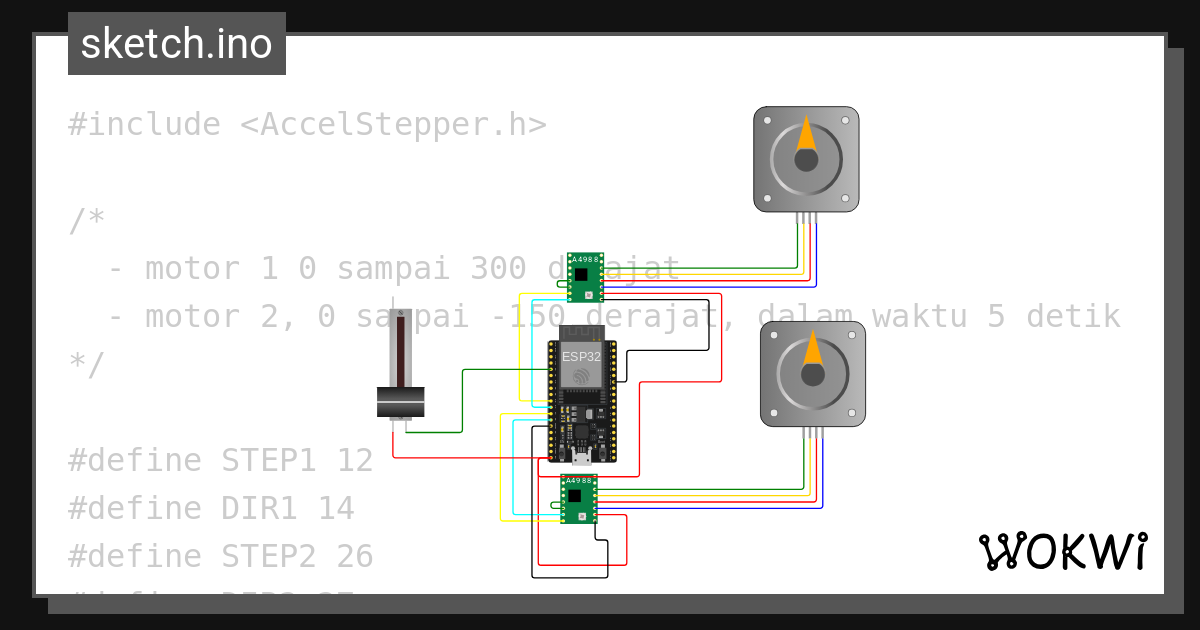 2 Stepper Esp32 Wokwi Esp32 Stm32 Arduino Simulator 3462