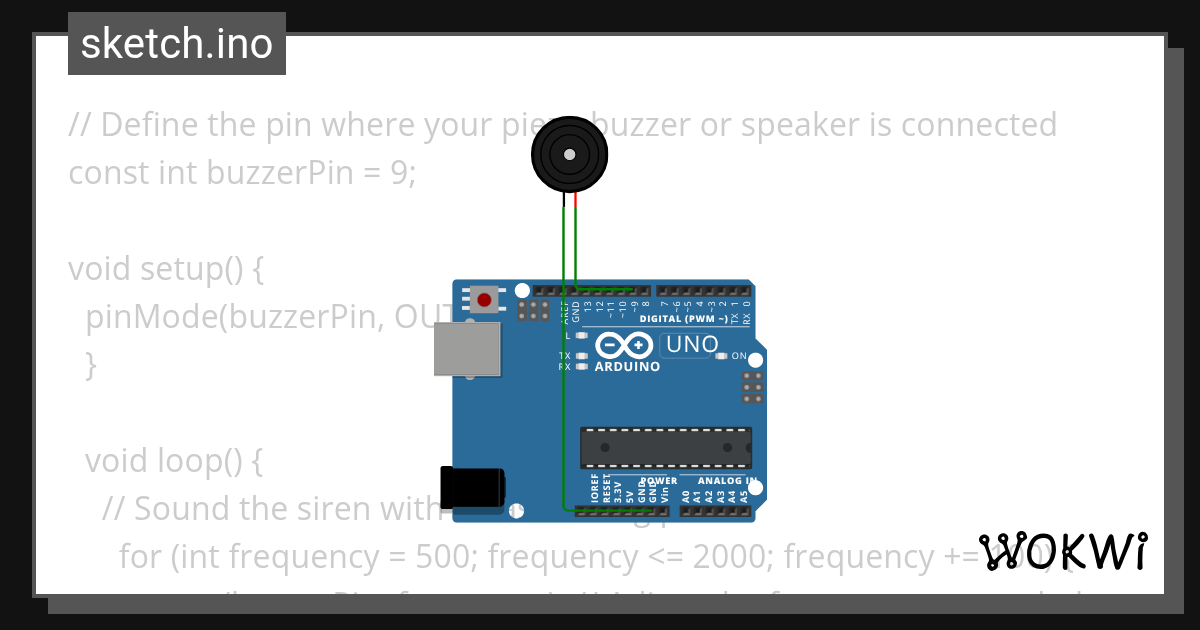 Automatic siren - Wokwi ESP32, STM32, Arduino Simulator