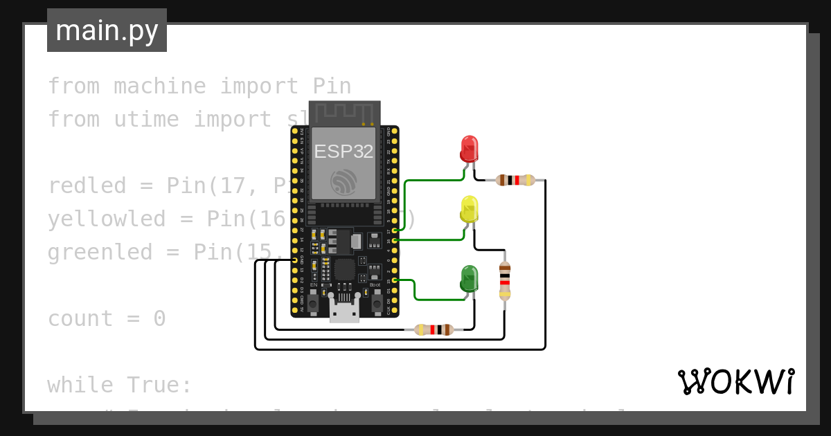 Apartat 1 Semàfor Wokwi Esp32 Stm32 Arduino Simulator