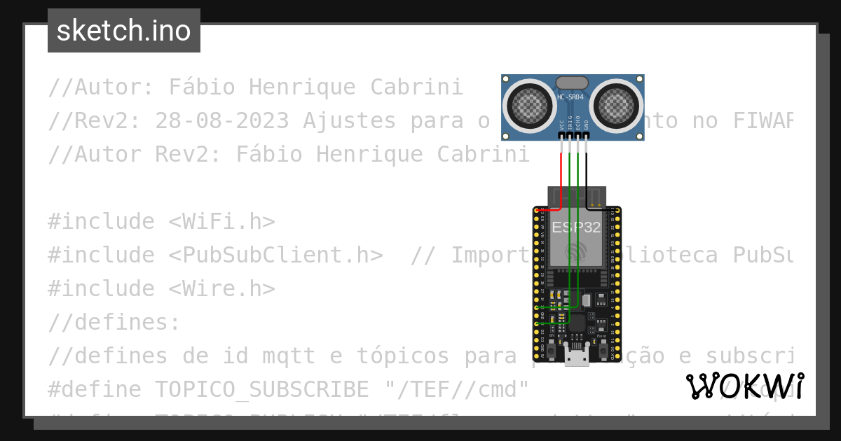 Sensor De Distancia Wokwi Esp32 Stm32 Arduino Simulator 5312
