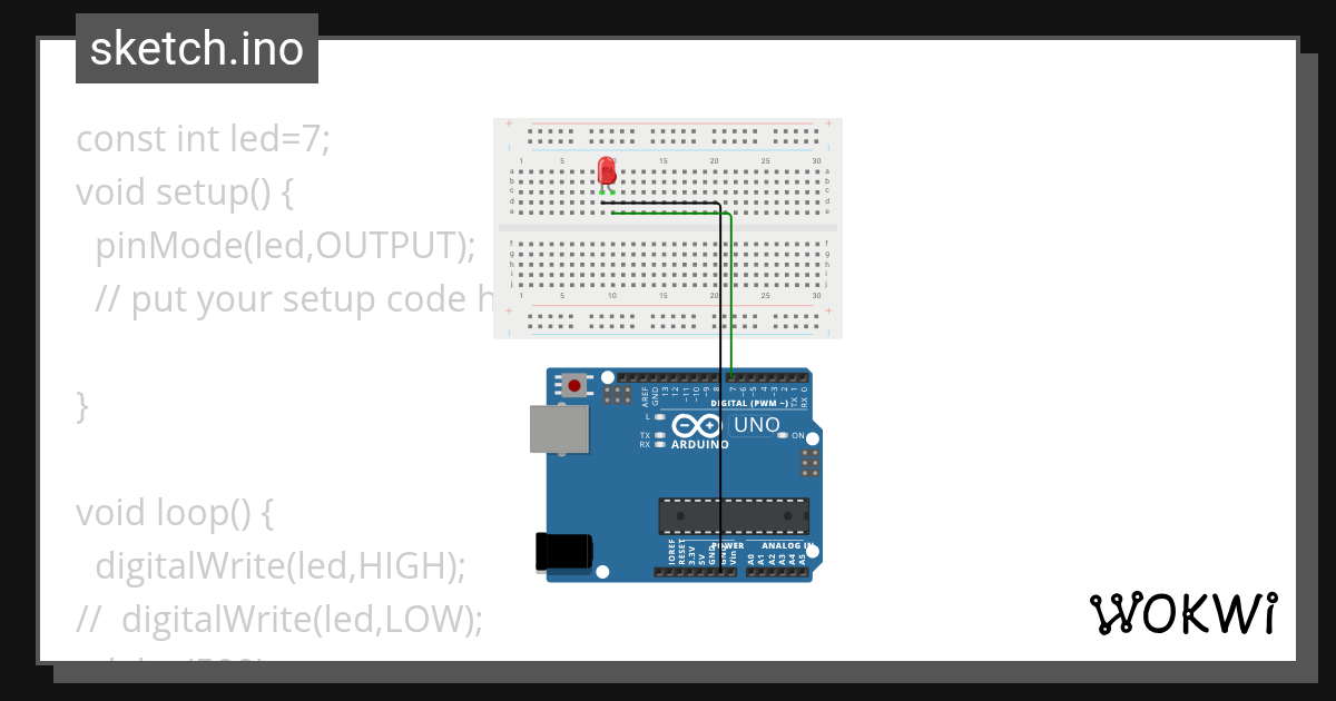 led blinking - Wokwi ESP32, STM32, Arduino Simulator