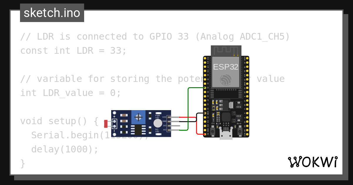 RAJAEI-EXAMPLE_05_LDR_ANALOG - Wokwi ESP32, STM32, Arduino Simulator RAJAEI-EXAMPLE_05_LDR_ANALOG - Wokwi ESP32, STM32, Arduino Simulator