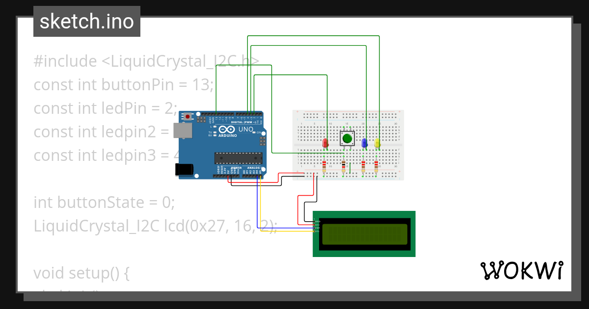 LED DAN LCD Copy - Wokwi ESP32, STM32, Arduino Simulator